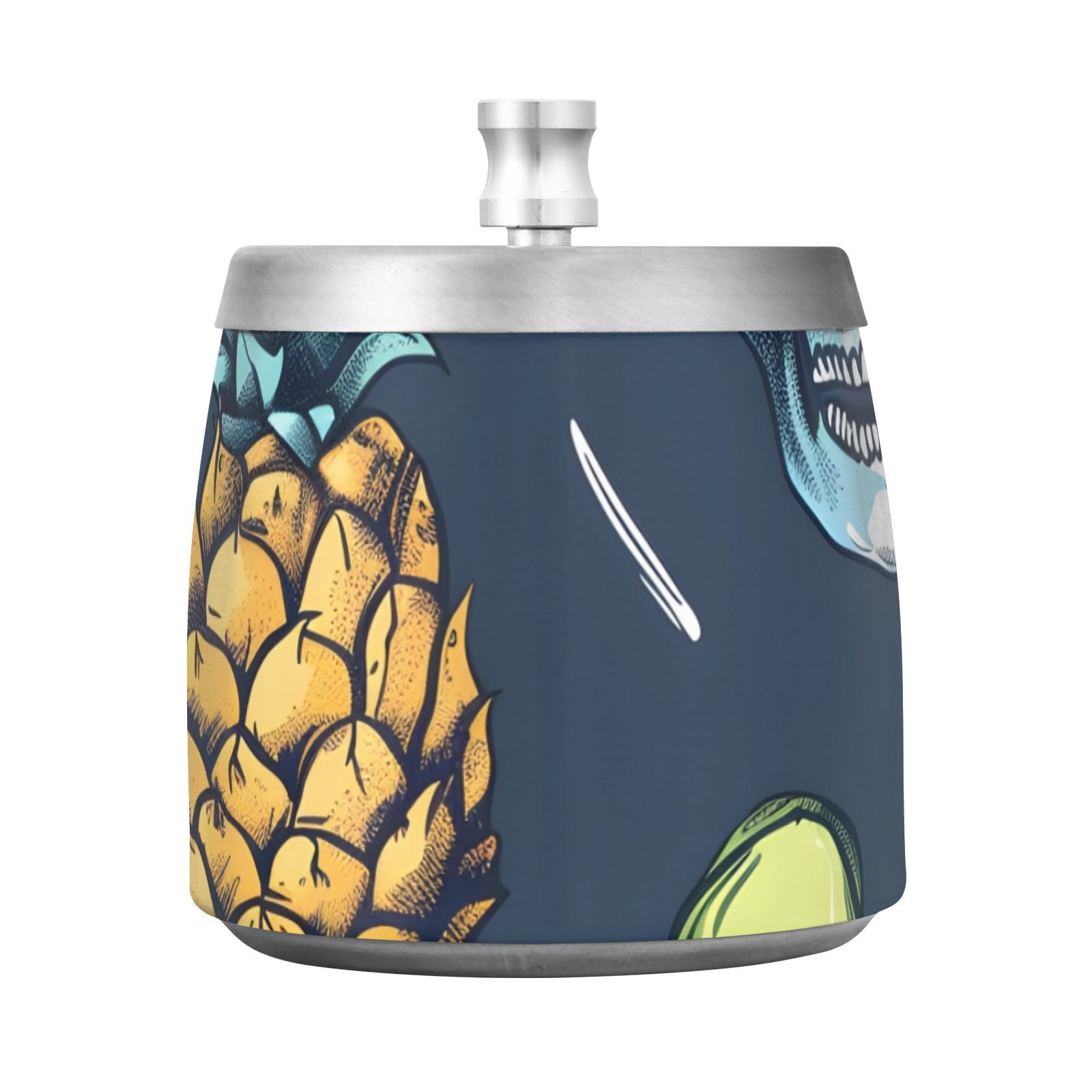 Fruit Skeleton Ashtray with Lid Smell Proof Cigarette Ashtray Stainless ...