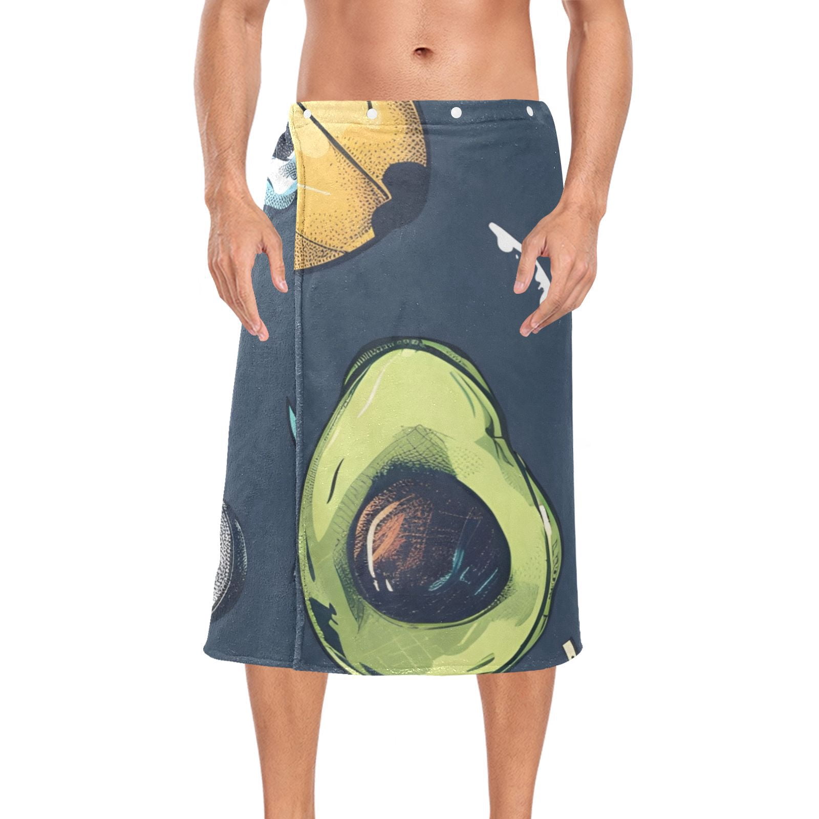 Fruit Skeleton Bath Towel Wrap for Man Adjustable Shower Wrap Button ...