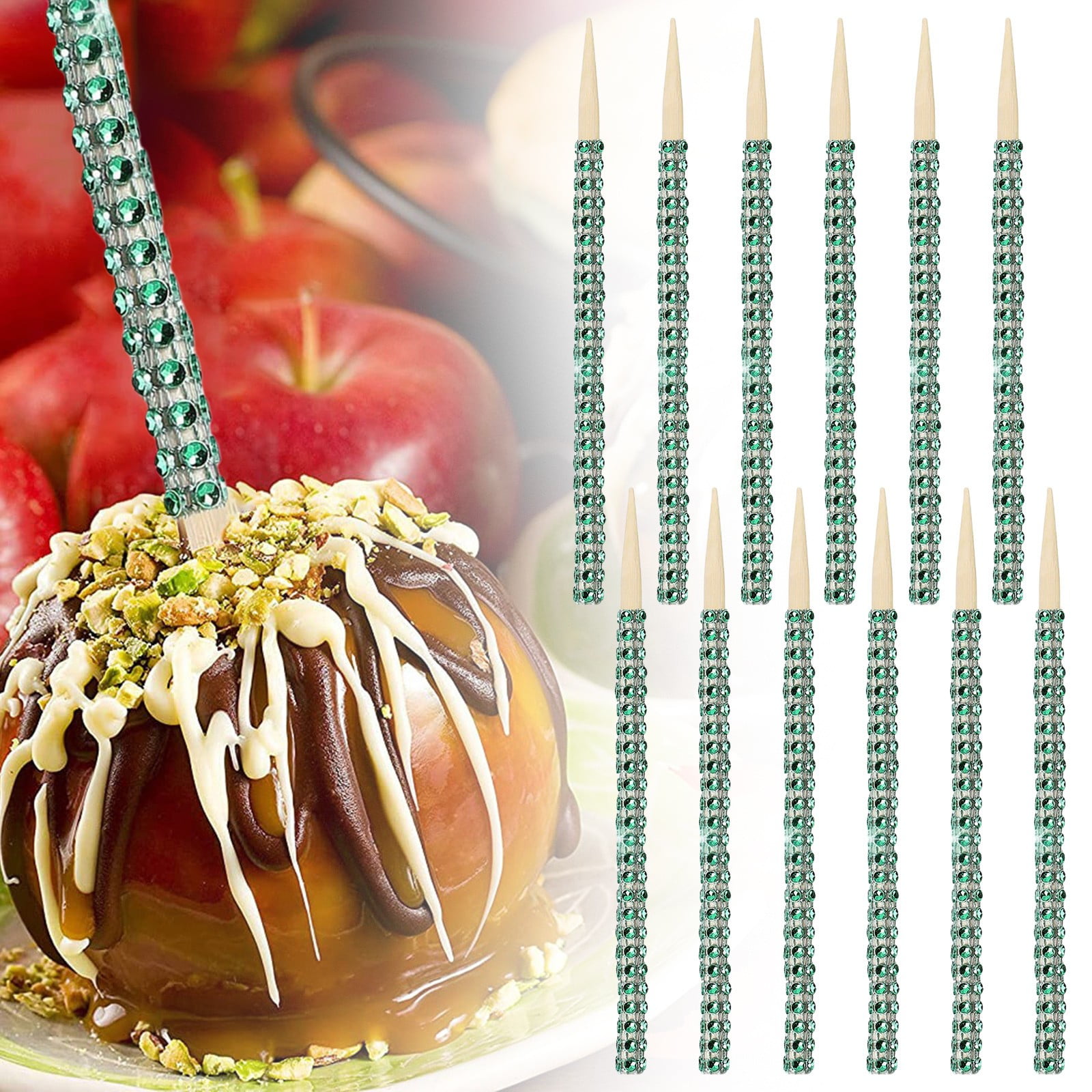 Fruit Skewers Basdi 12-Pack Caramel Stick & Skewer Set - Mesh Wrapped ...