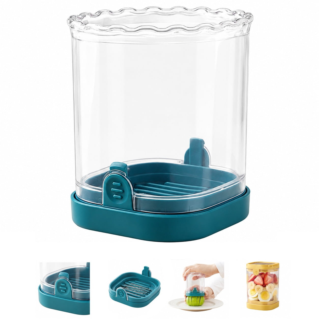Fruit Slicer Cup, PushType Strawberry Slicer & Fruit Cutter with ...