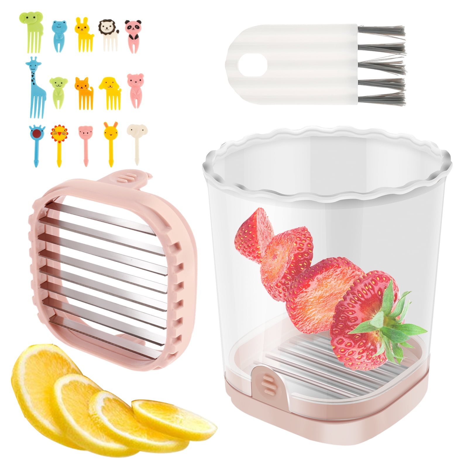 Fruit Slicer Cup Safe Strawberry Slicer Portable Banana Cutter ...