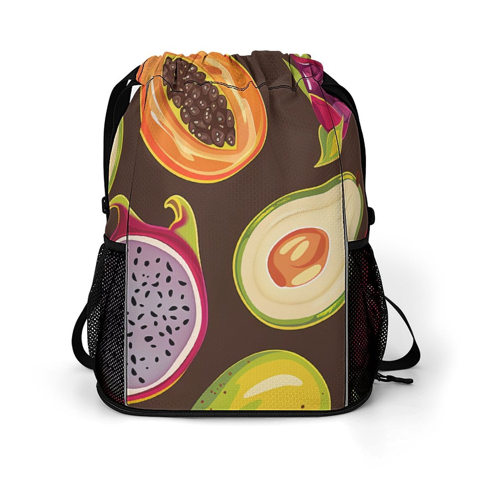 Fruit Slices 7 Drawstring Backpack Sports Gym Sackpack with Mesh ...
