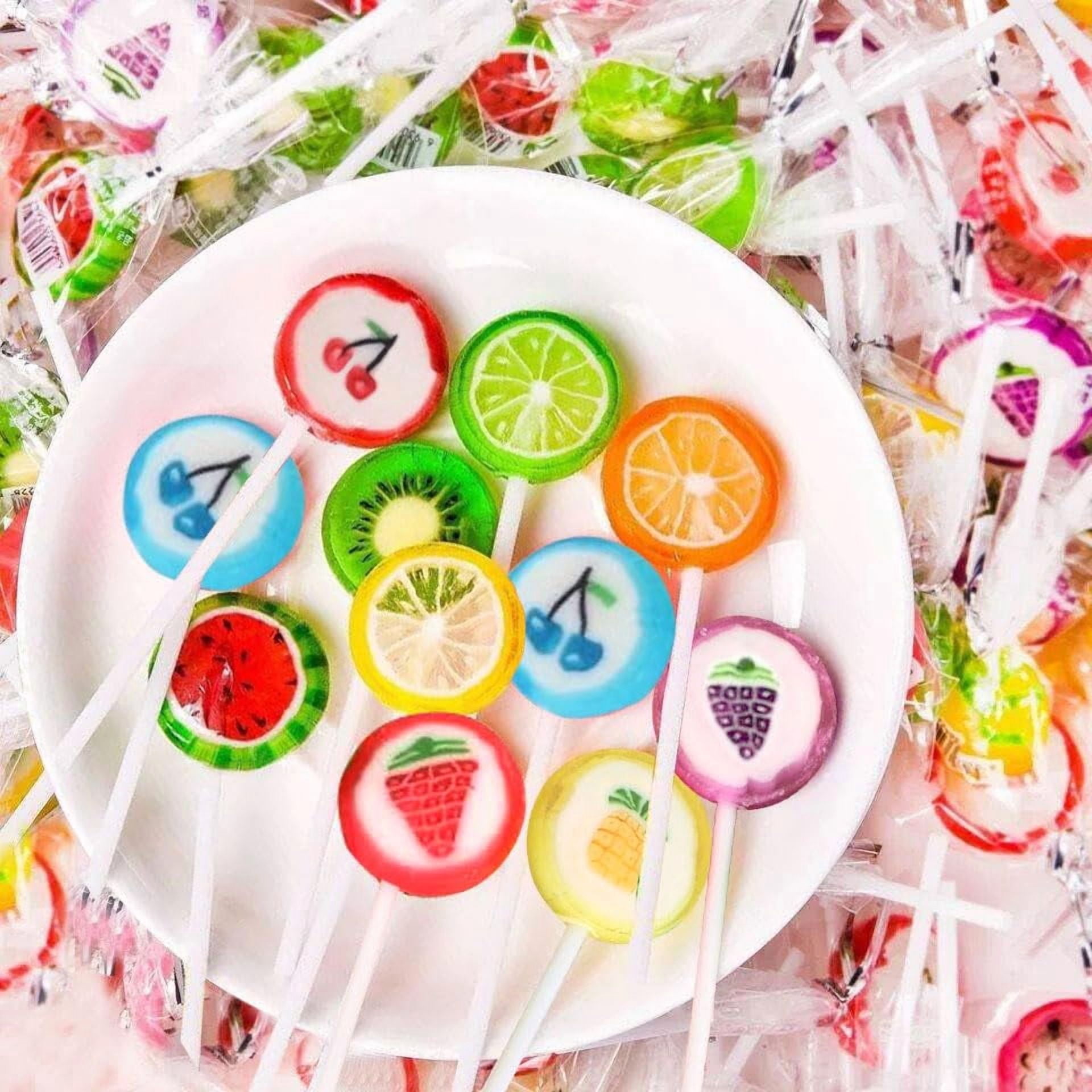 Fruit Slices Candy - Fruit Lollipops Bulk 1 lb of Individually Wrapped ...