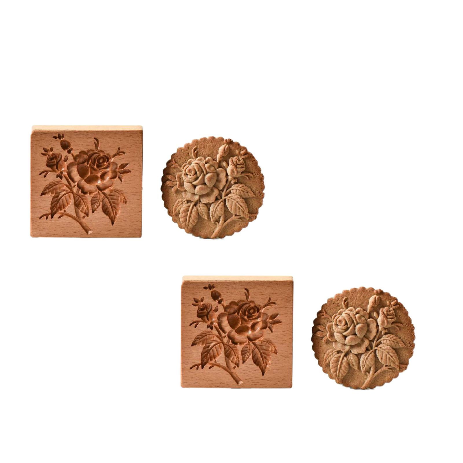 Fruit Snack Molds Silicone Wood -Carved Shortbread Shortbread Biscuits ...