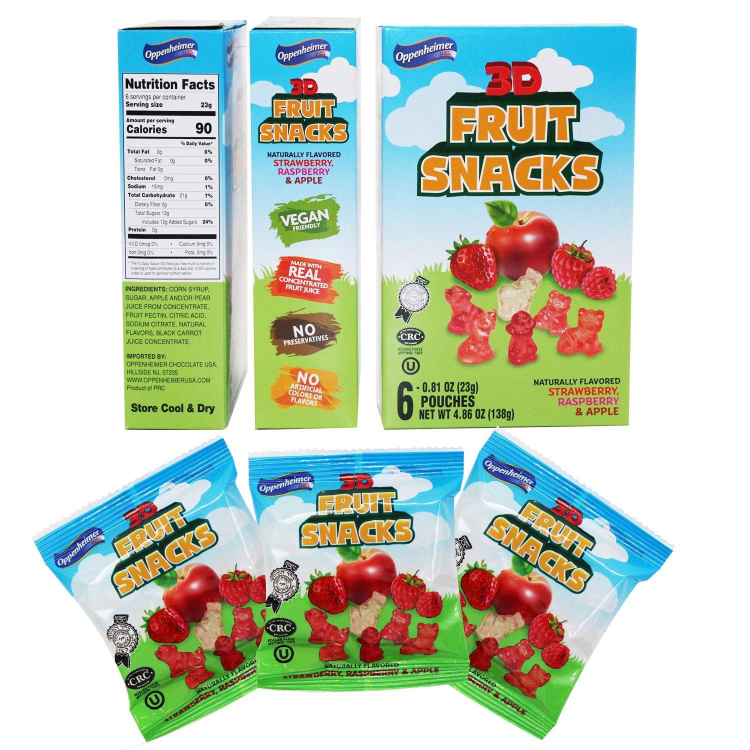 Fruit Snacks 3D Animals IRF13 Gummy Candy Gift Kosher, Naturally ...