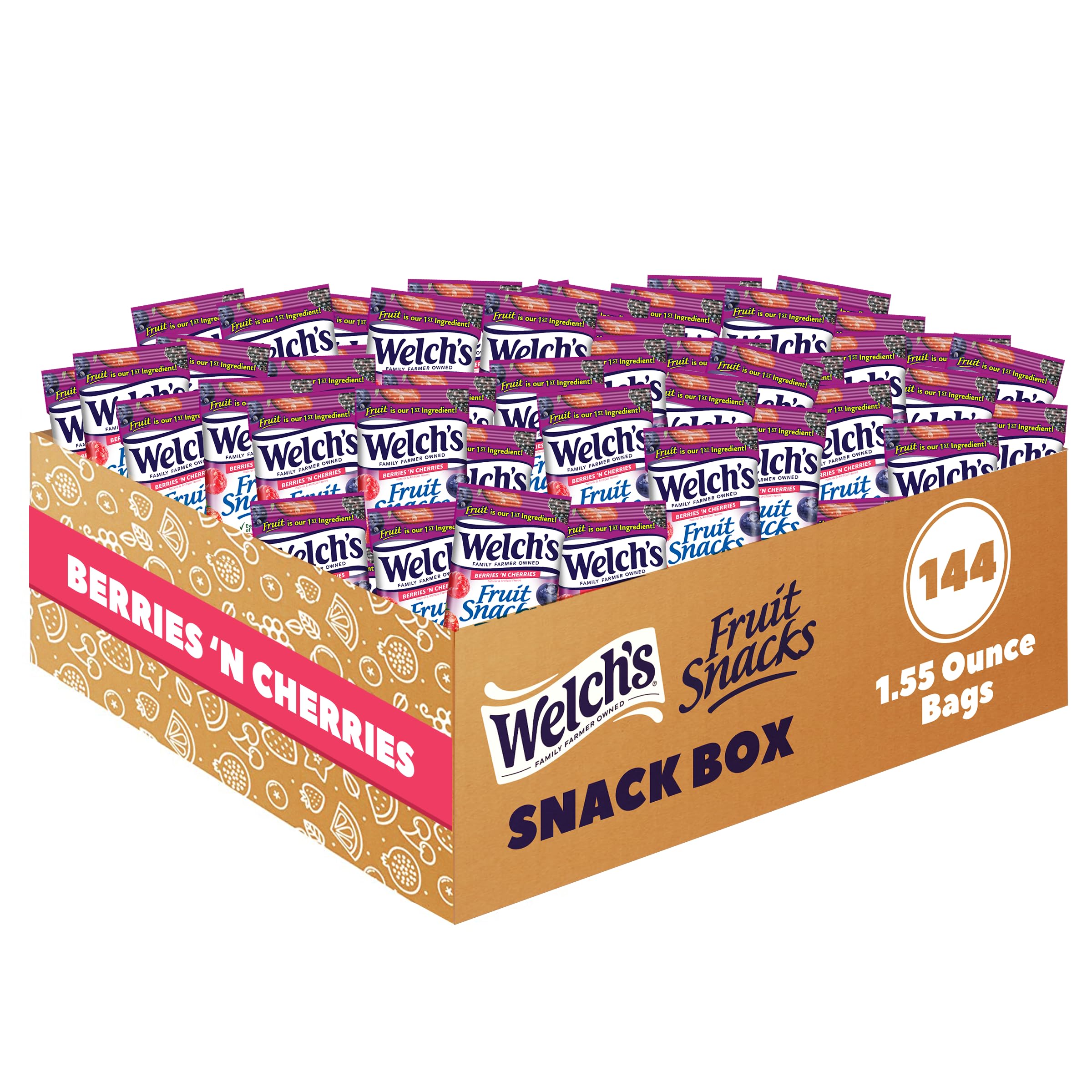 Fruit Snacks, Berries 'N Cherries, Great For School Lunches, Bulk Pack ...