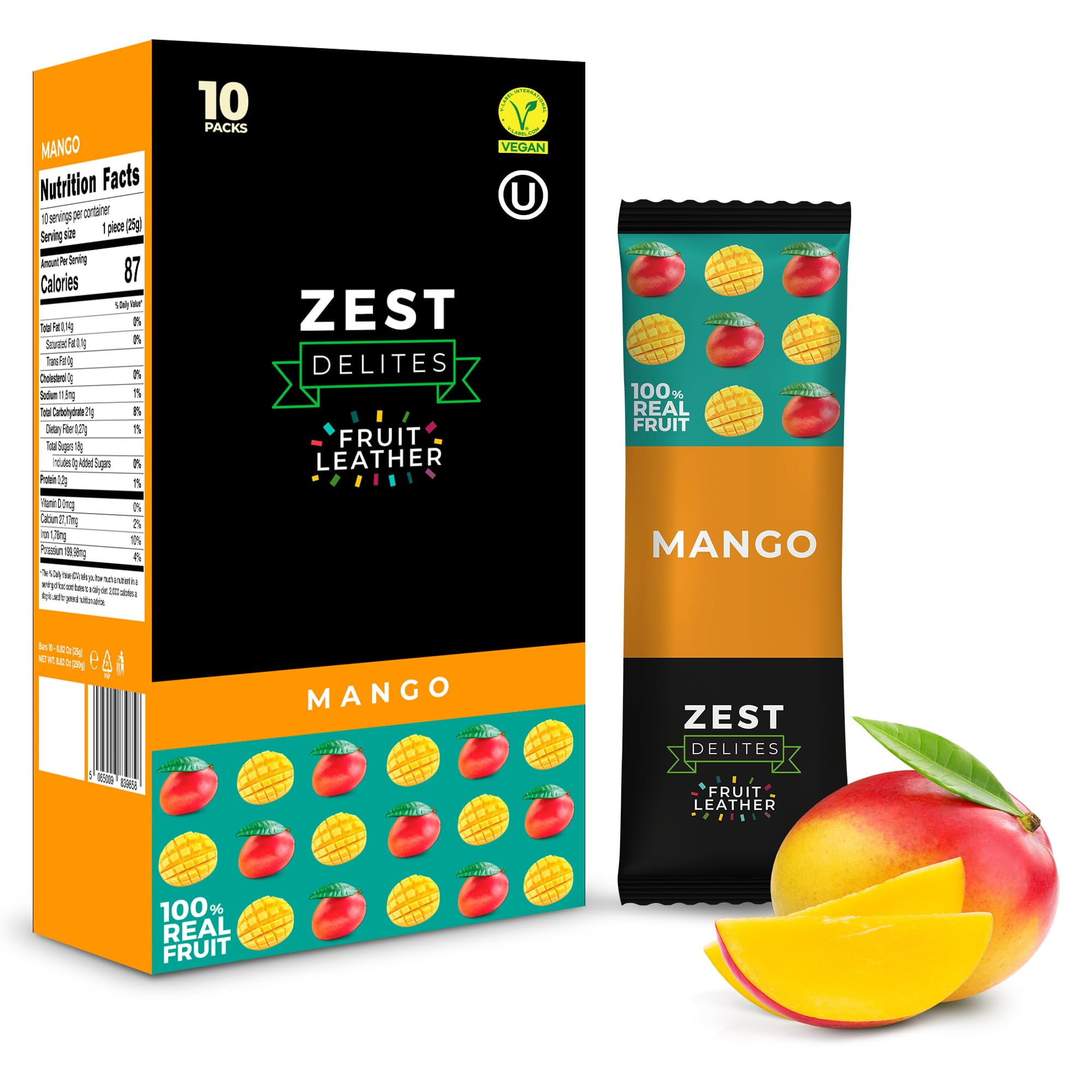 Fruit Snacks by Zest MZF22 Delites, Fruit Leather, Dried Mango Bars ...