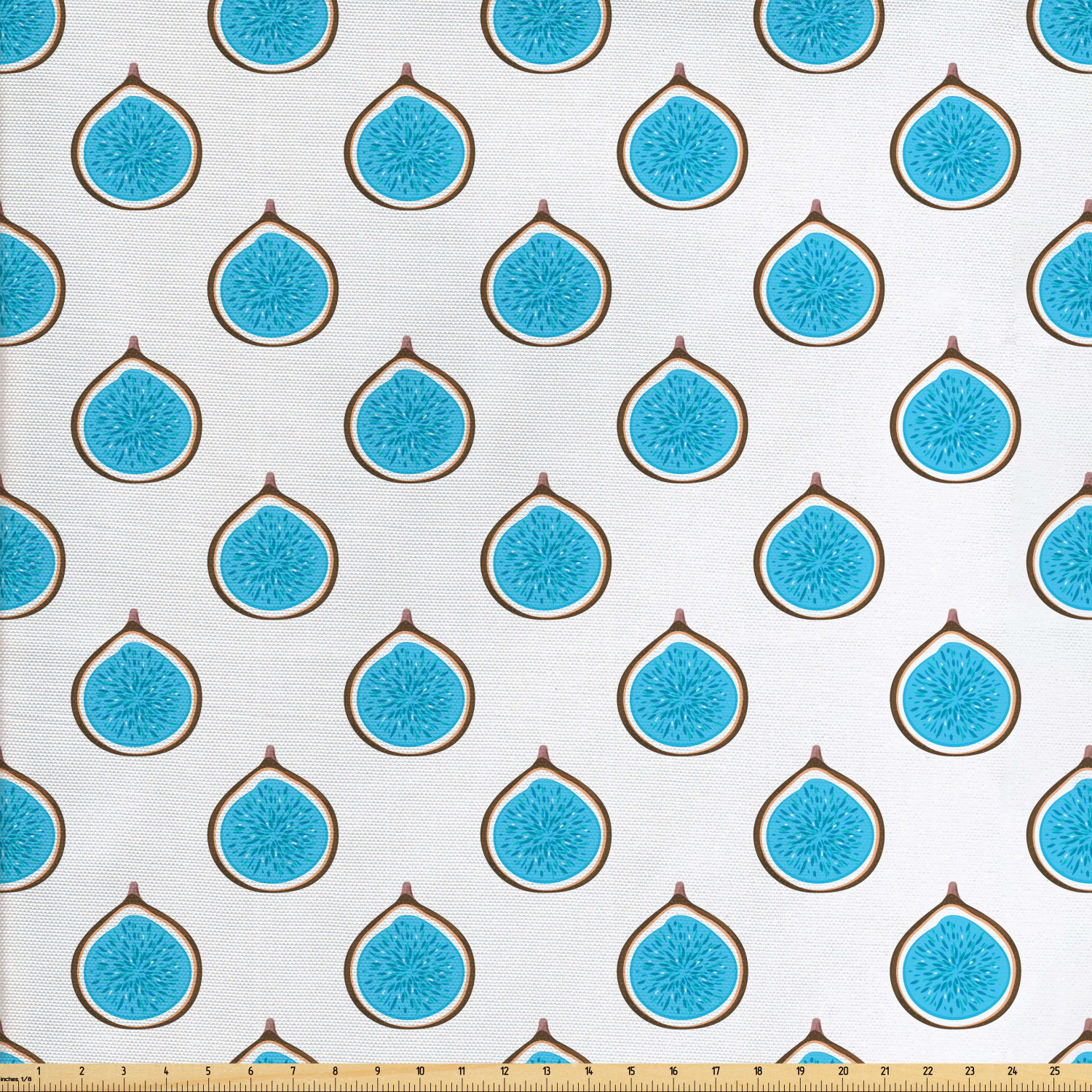 Fruit Sofa Upholstery Fabric by the Yard, Abstract Blue Toned Sliced ...