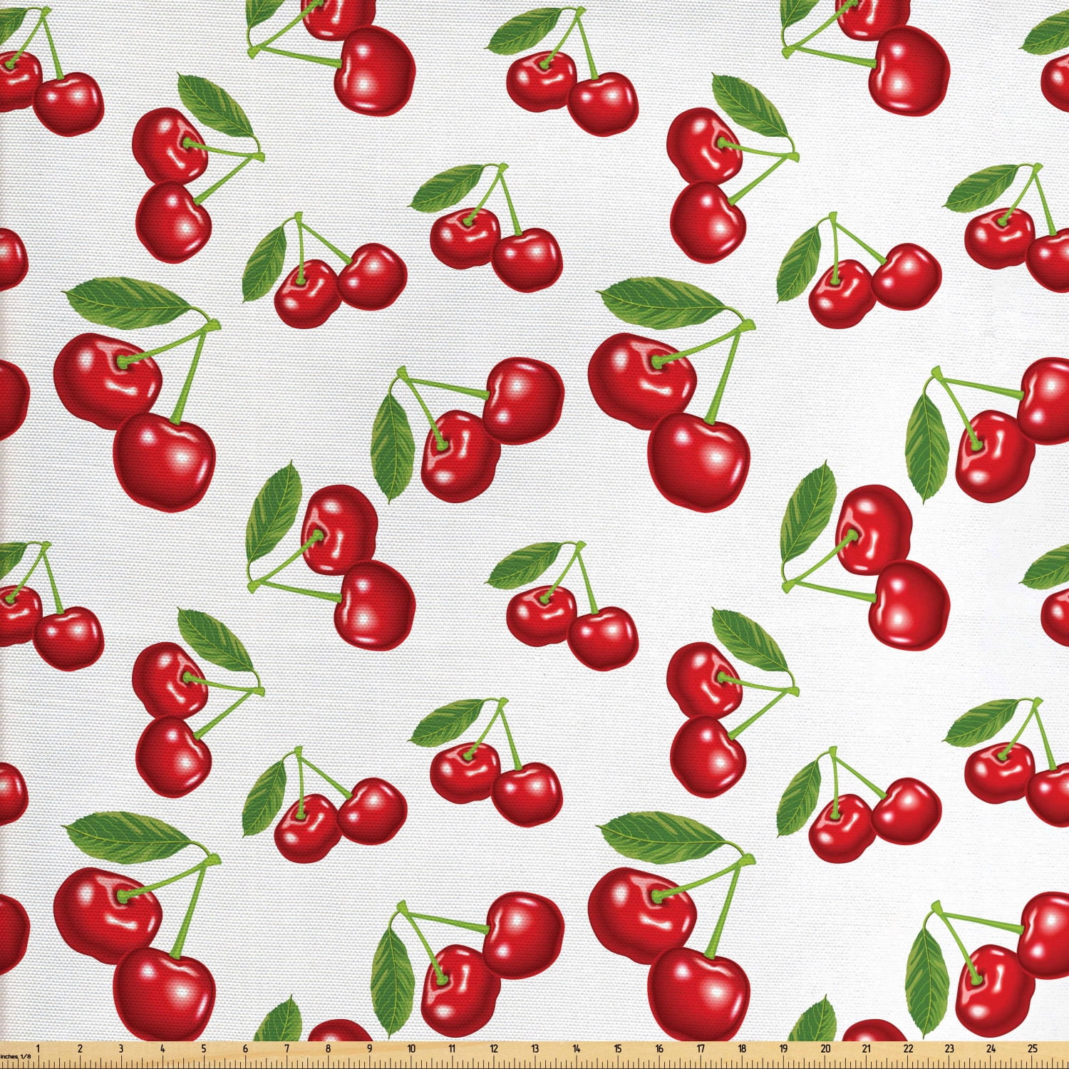 Ambesonne Fruit Fabric by the Yard Upholstery, Cherry Fruit Pattern, 10 ...