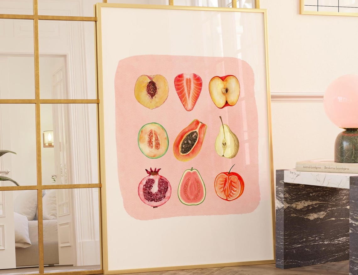Fruit Of The Spirit Art Print Retro Sliced Feminine Fruit Sliced ...