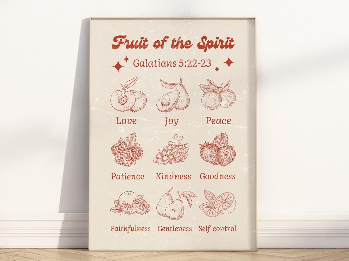 Fruit Of The Spirit Bible Verse Wall Art, Galatians 5:22-23 Christian ...