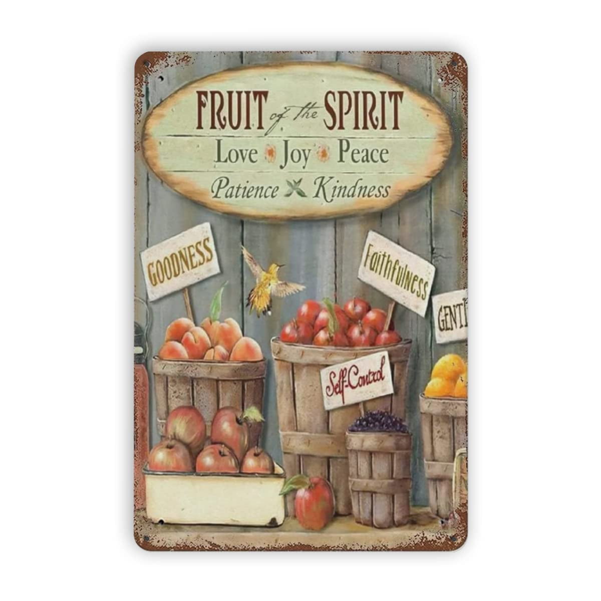 The Fruit of The Spirit Love Joy Peace Vintage Look Metal Decoration ...