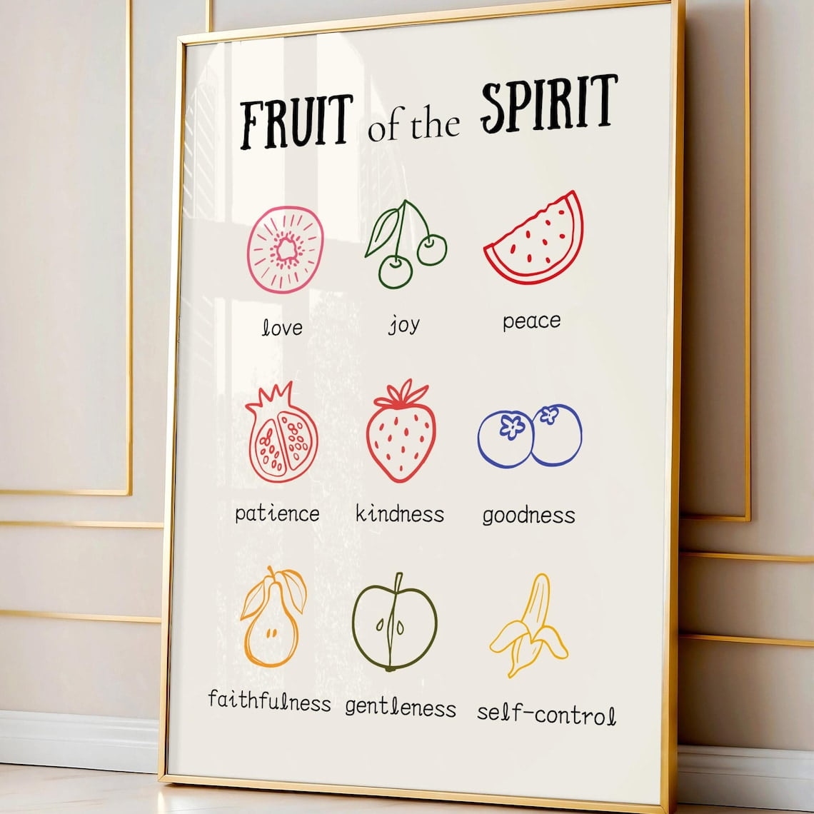 Fruit Of The Spirit Poster, Modern Christian Scripture Printable ...