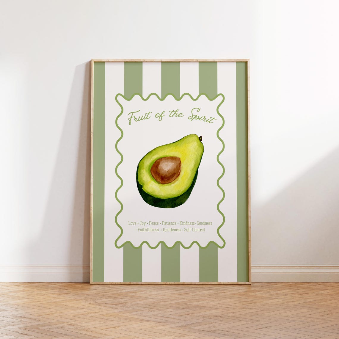 Fruit Of The Spirit Print, Avocado Poster, Christian Wall Art, Bible ...