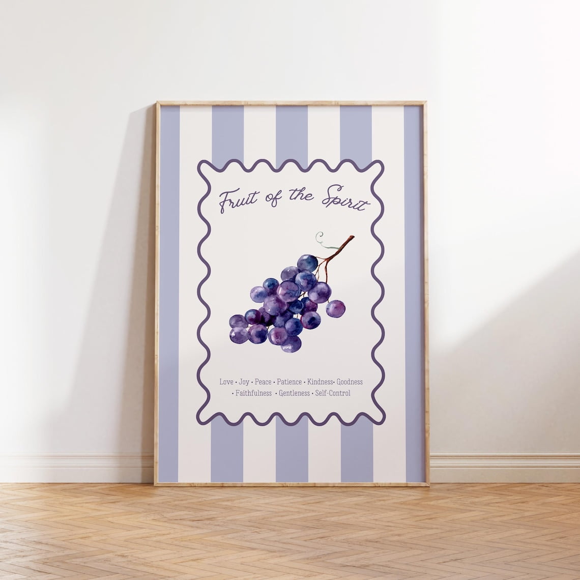 Fruit Of The Spirit Print, Grapes Poster, Christian Wall Art, Bible ...