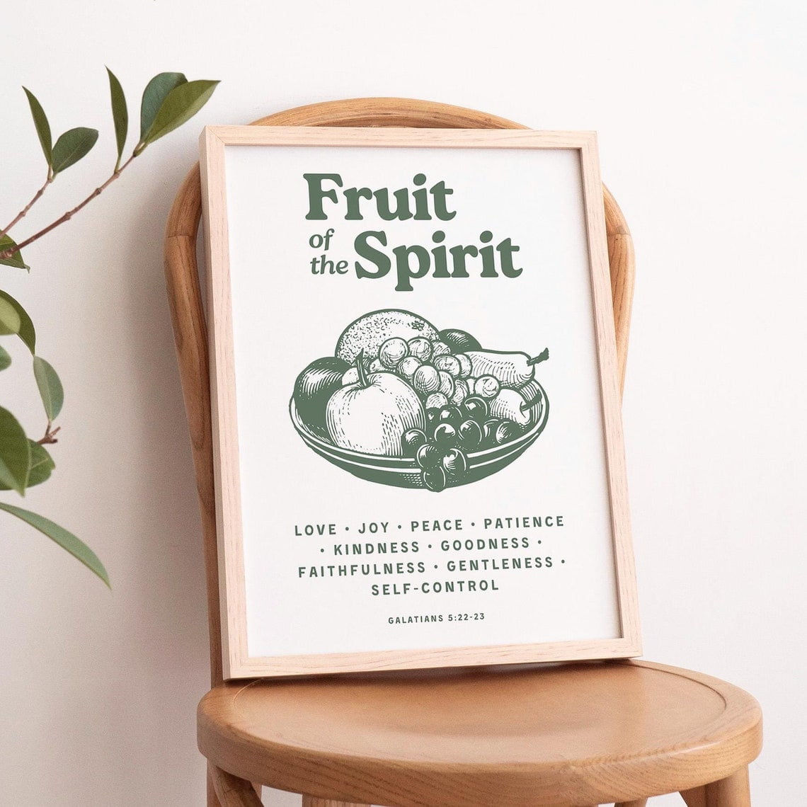 Fruit Of The Spirit Wall Art, Sage Green Wall Art, Bible Verse Poster ...