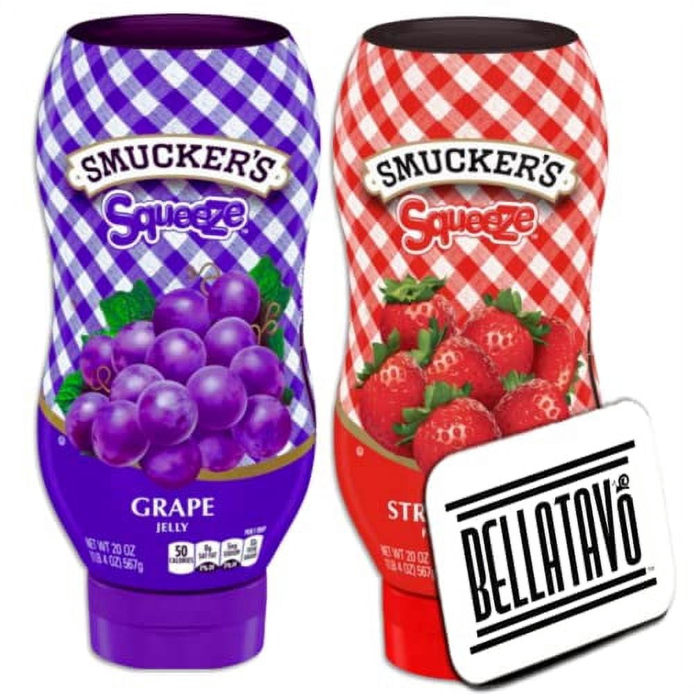 Smuckers Squeezable Fruit Spread Bundle: 20 Oz Grape & Strawberry Jelly ...