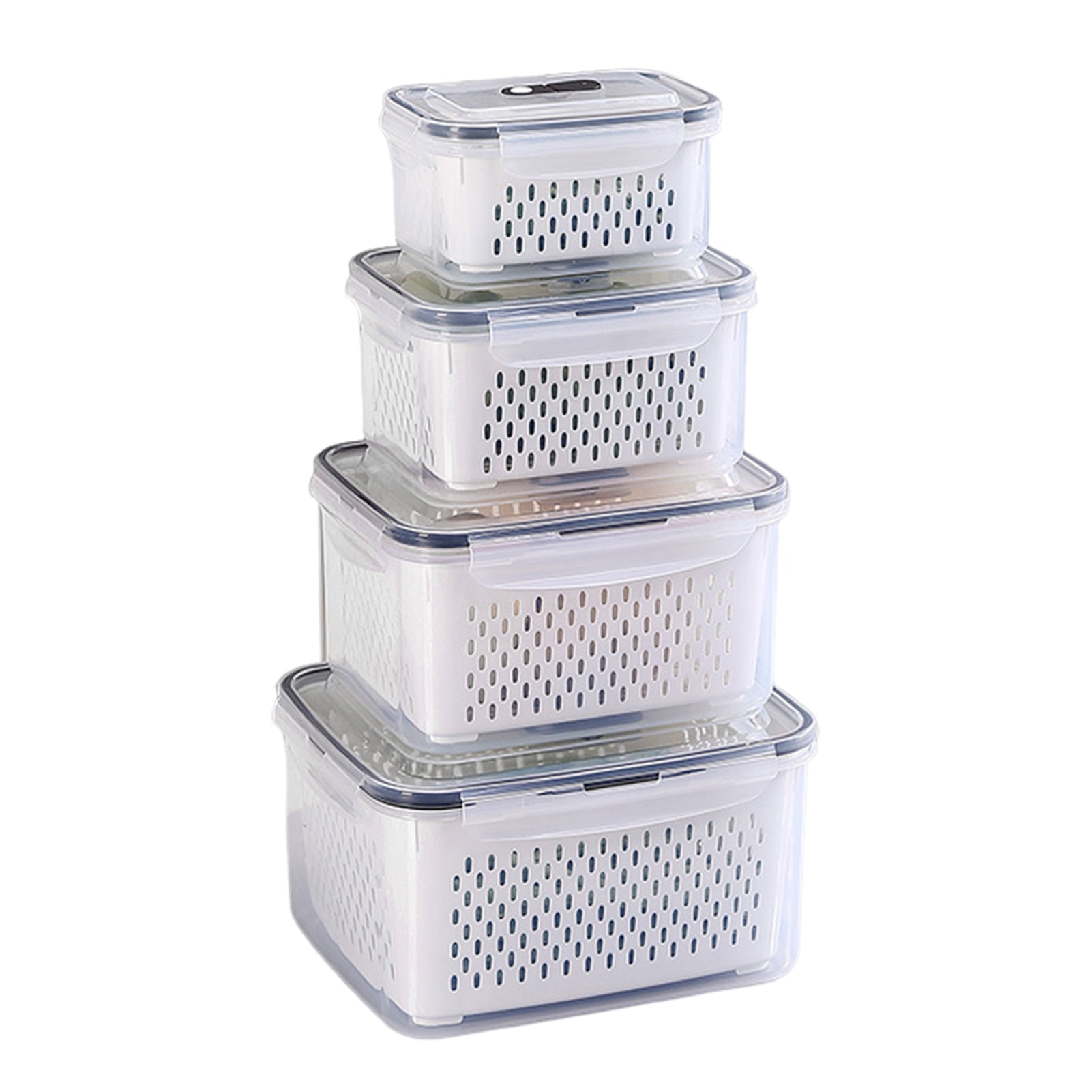 Fruit Storage Container,Food Storage Box,Large Capacity Double-Layer ...
