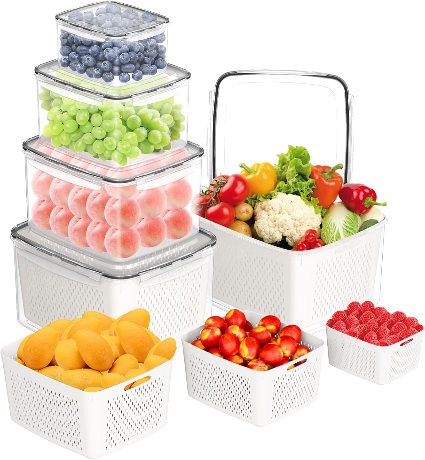 Fruit Storage Containers for Fridge - 5 PCS Poduce Containers for ...