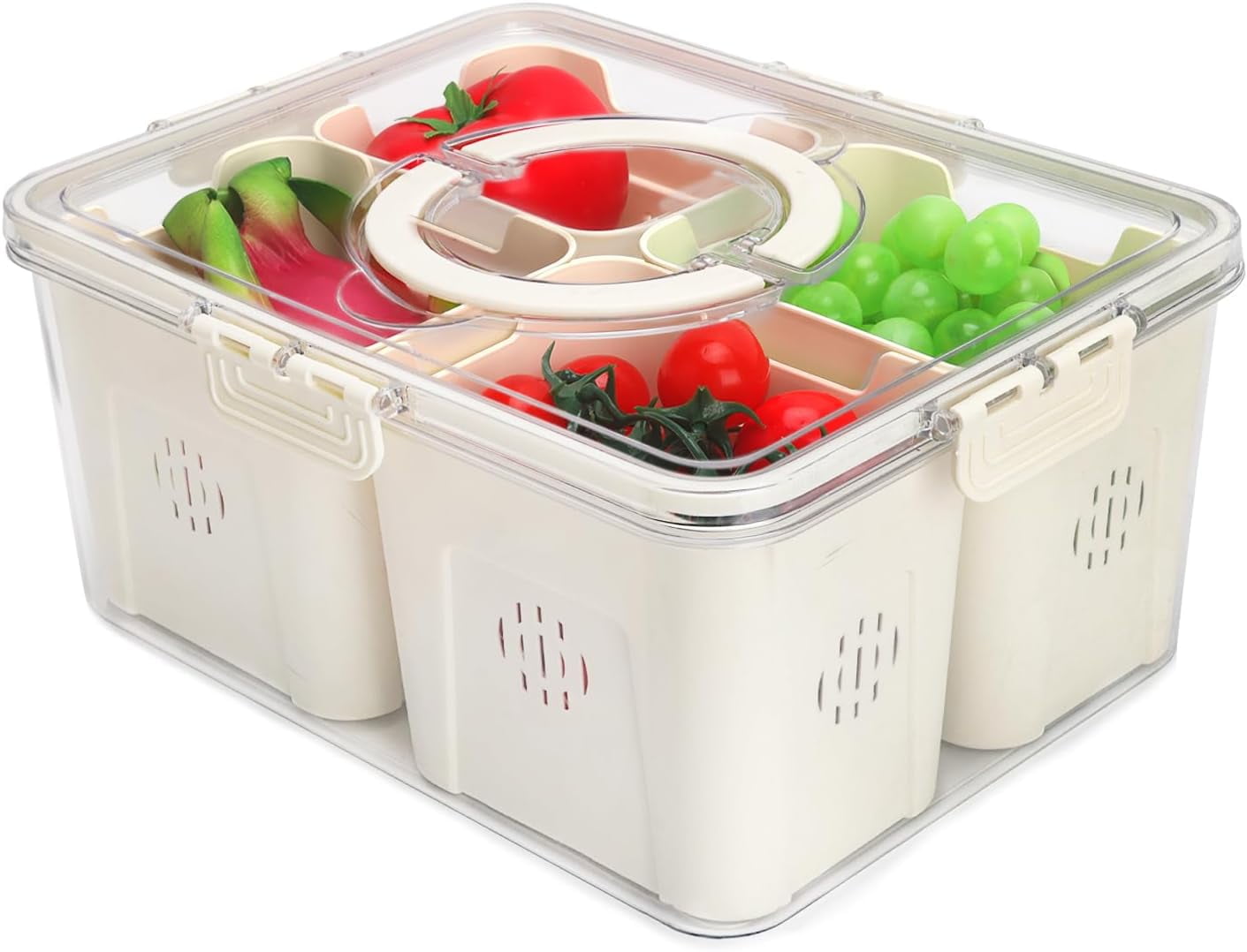 Fruit Storage Containers for Fridge with Lid and Handle, Portable Fresh ...