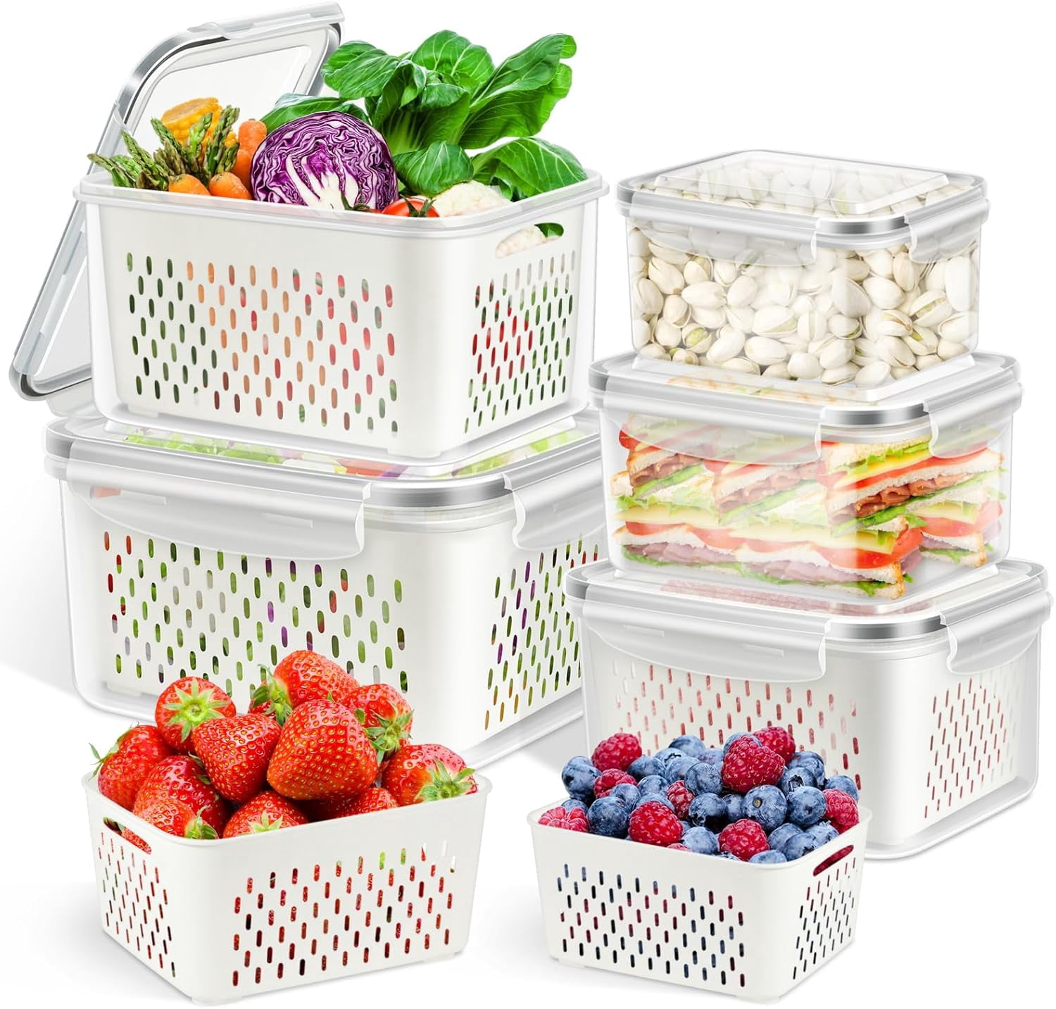 Fruit Storage Containers for Fridge Organizers and Storage, 10 count ...