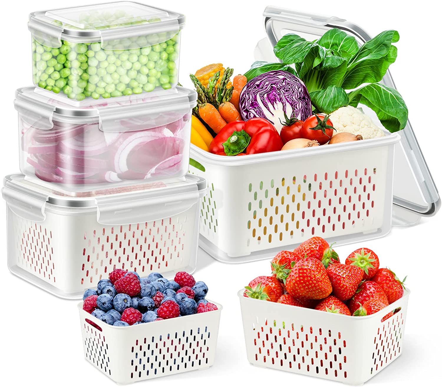 Fruit Storage Containers for Fridge Organizers and Storage, 4 Pack ...