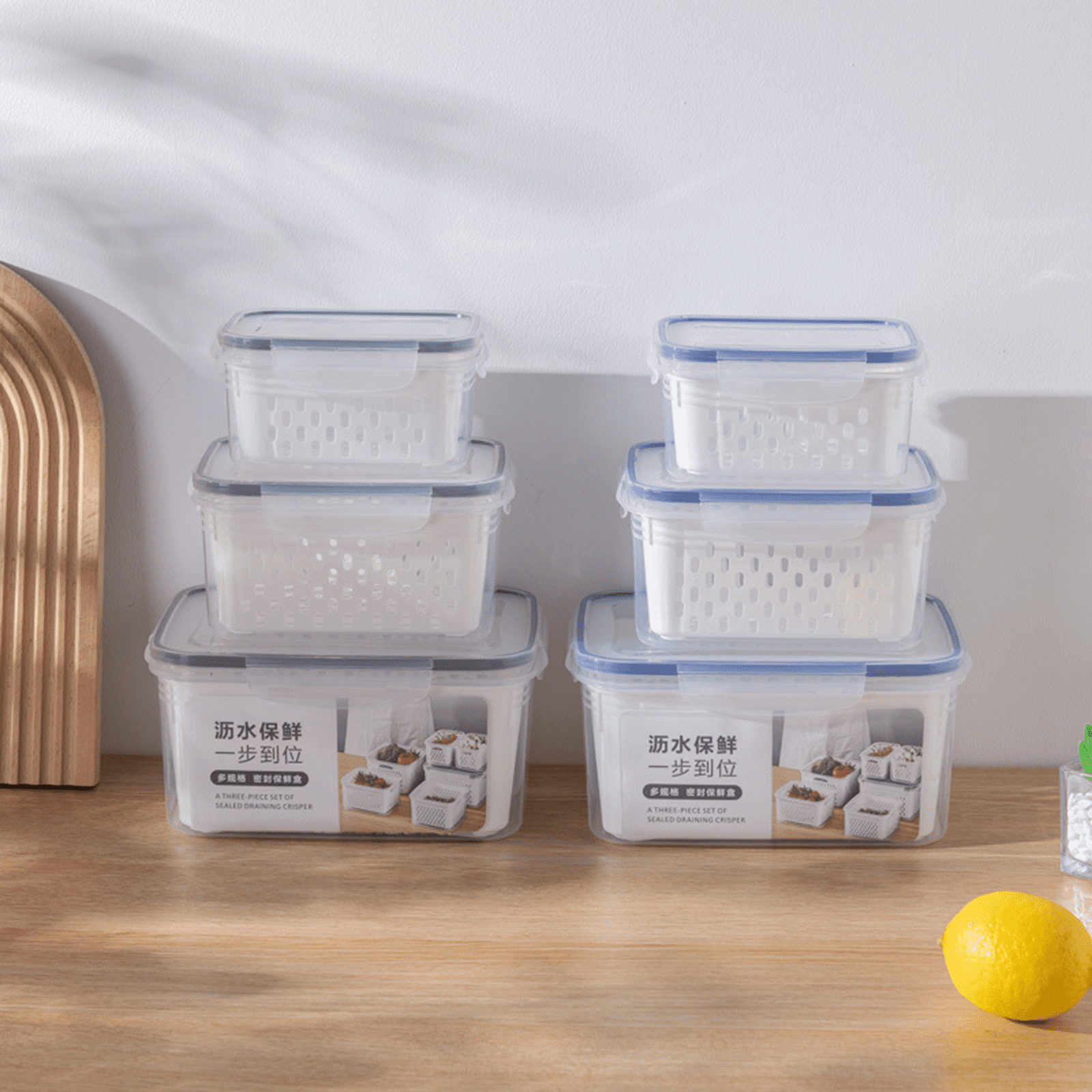 Fruit Storage Containers for Fridge with Removable Colander, Airtight ...