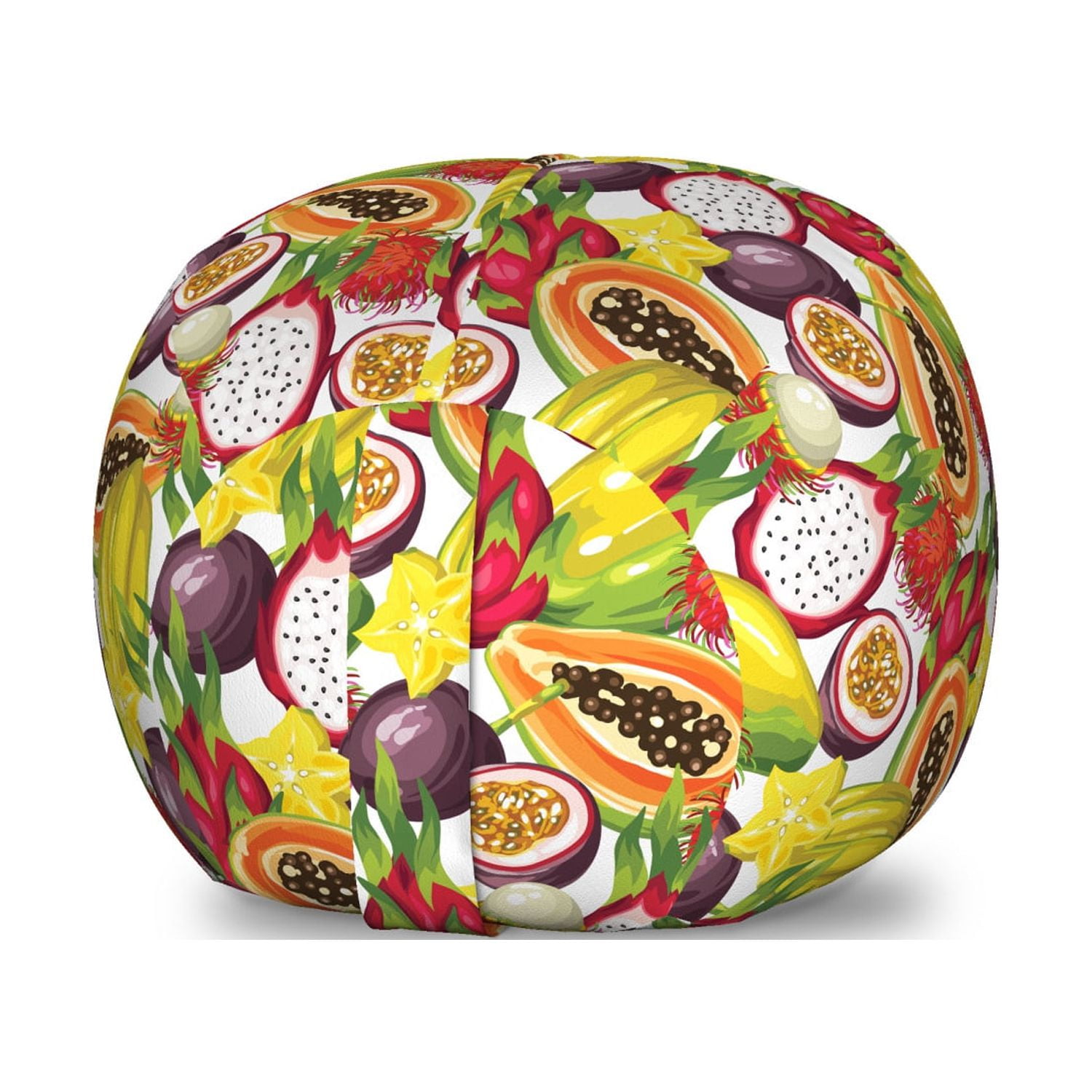 Fruit Storage Toy Bag Chair, Exotic Composition Tropical East Halved ...