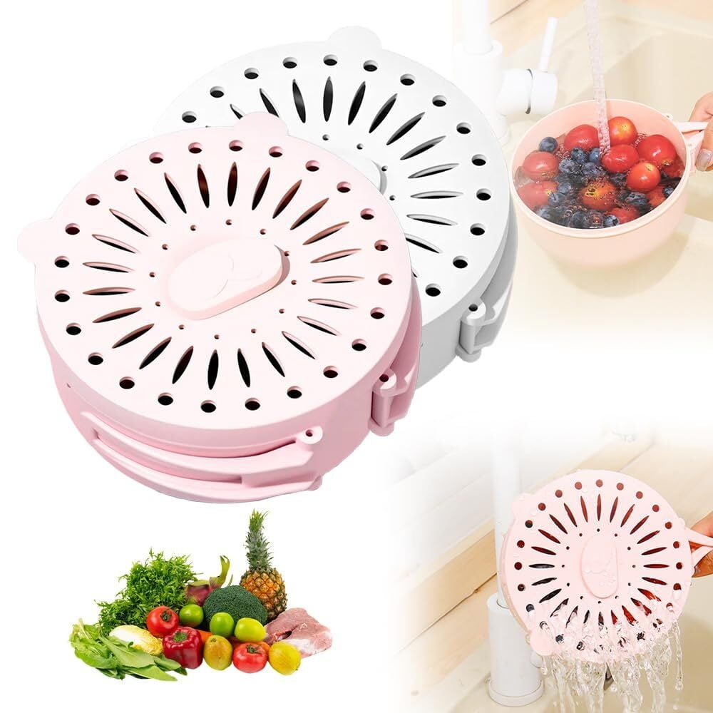 Fruit Strainer Container with Lid, 2 in 1 Drainer and Strainer with ...