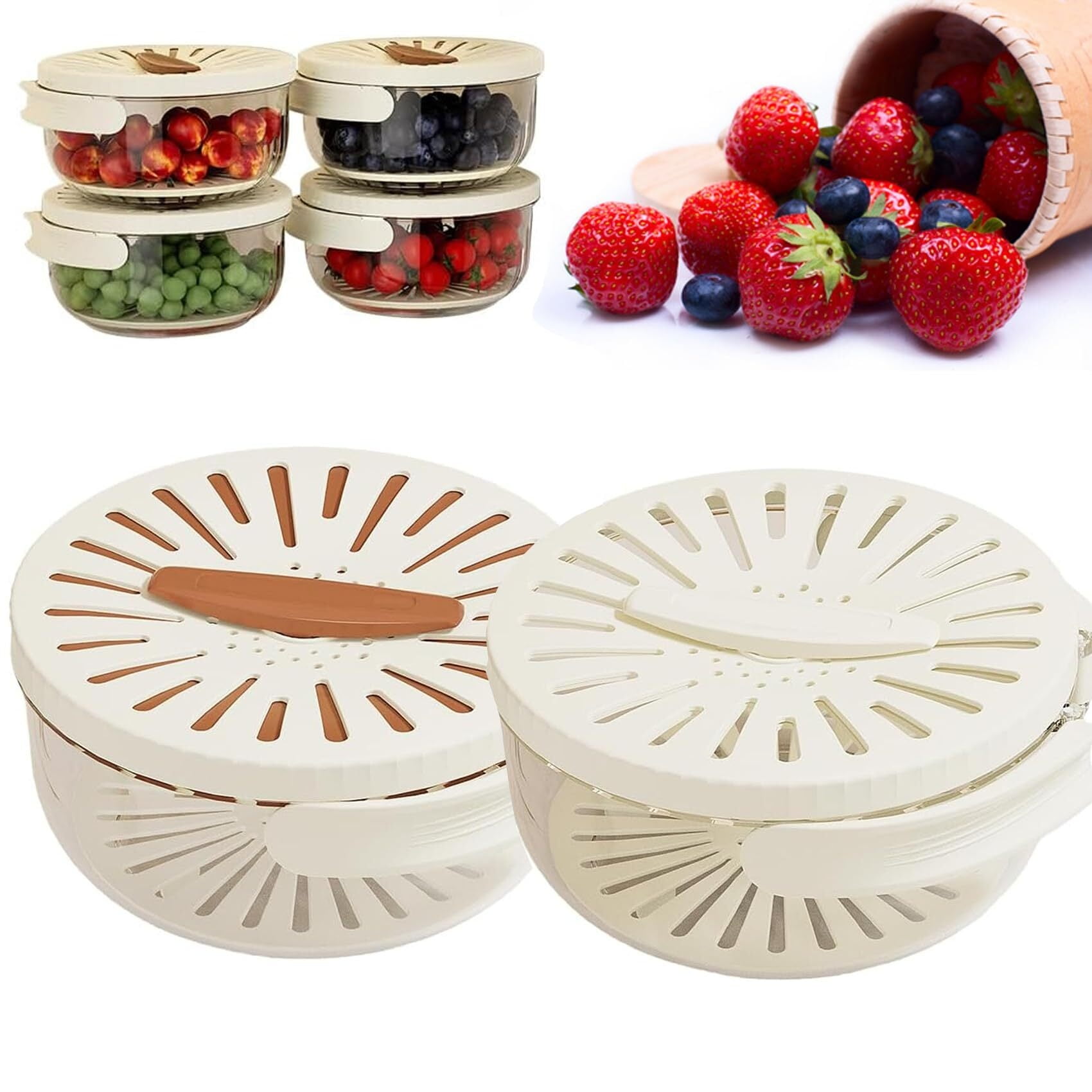 Fruit Strainer - Fruit and Vegetable Washing Bowl with Lid ...