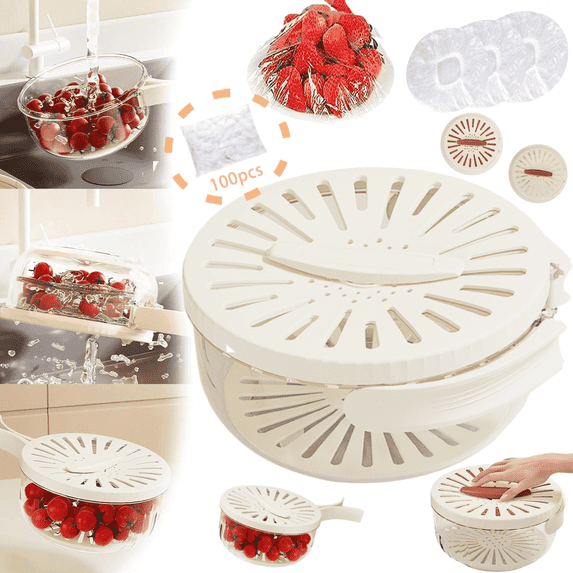 Fruit Strainer,Portable Multi-Function Plastic Draining Bowl with ...