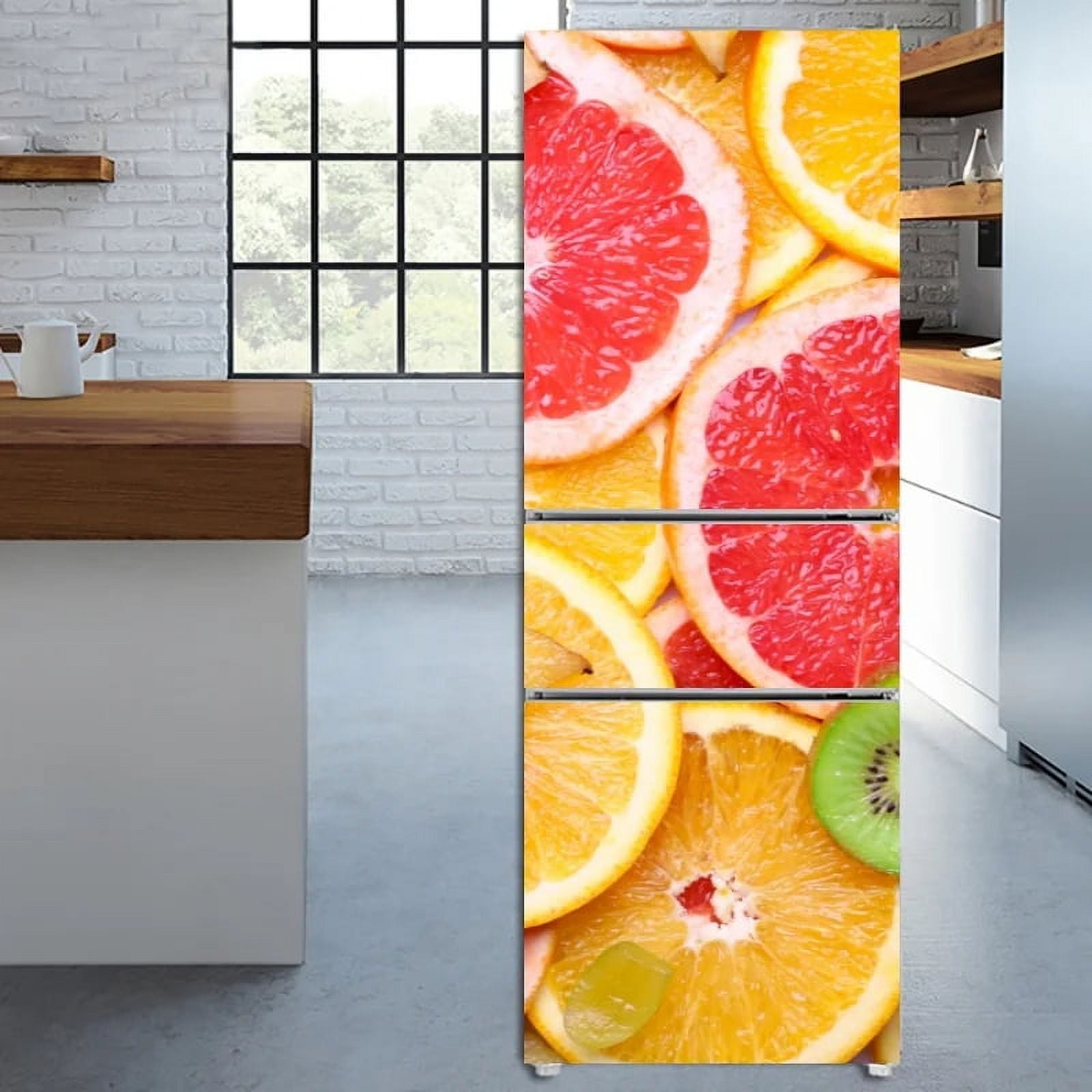 Fruit Strawberry Print Refrigerator Sticker Vinyl Poster Removable ...