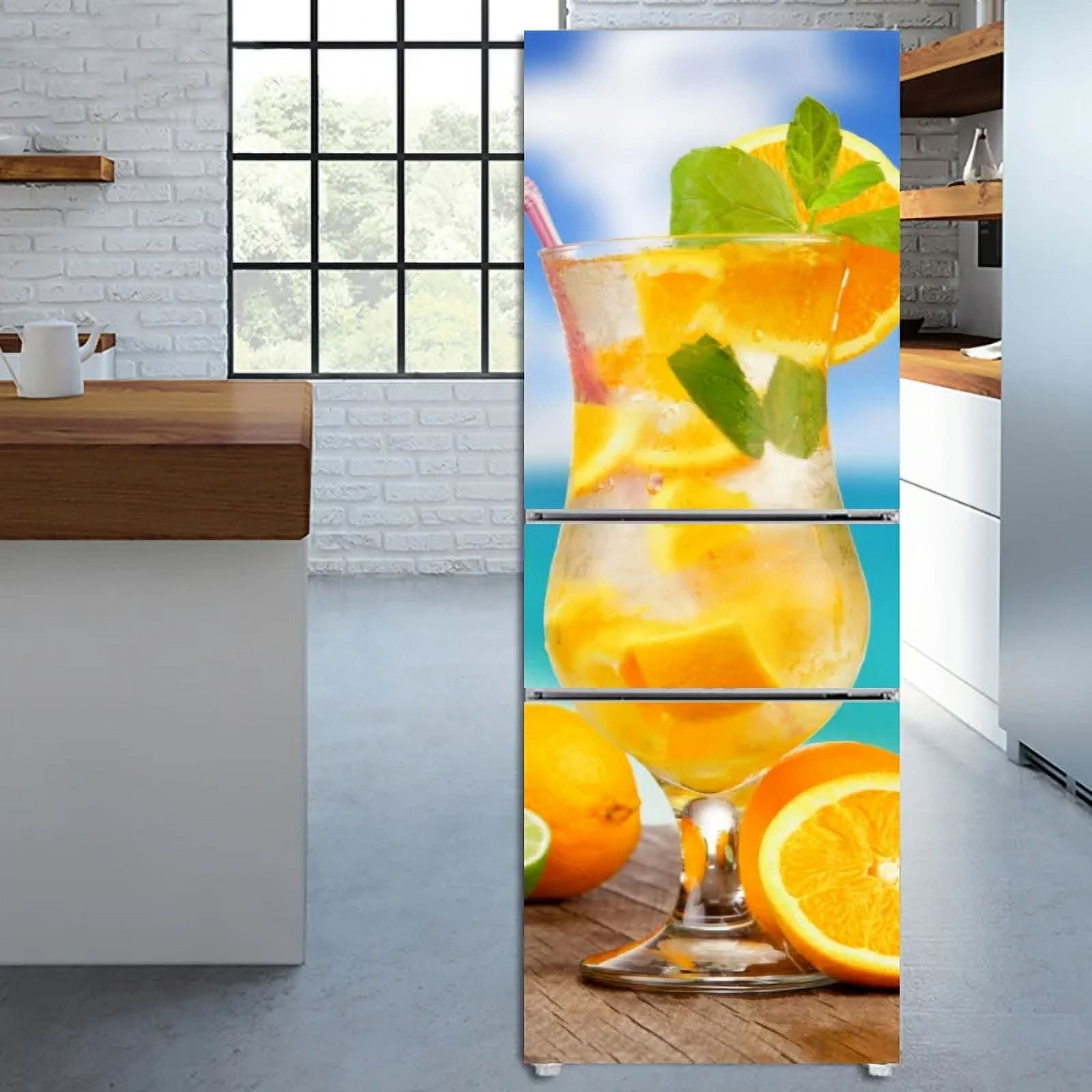 Fruit Strawberry Print Refrigerator Sticker Vinyl Poster Removable ...