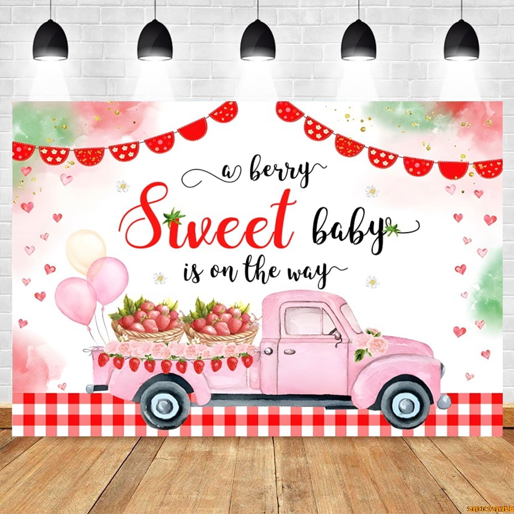 Fruit Strawberry Theme Birthday Party Backdrop Sweet Baby Shower Kids ...