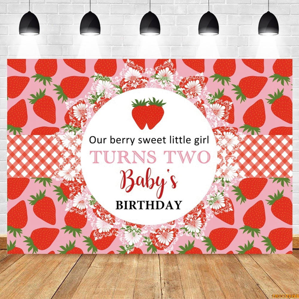 Fruit Strawberry Theme Birthday Party Backdrop Sweet Baby Shower Kids ...