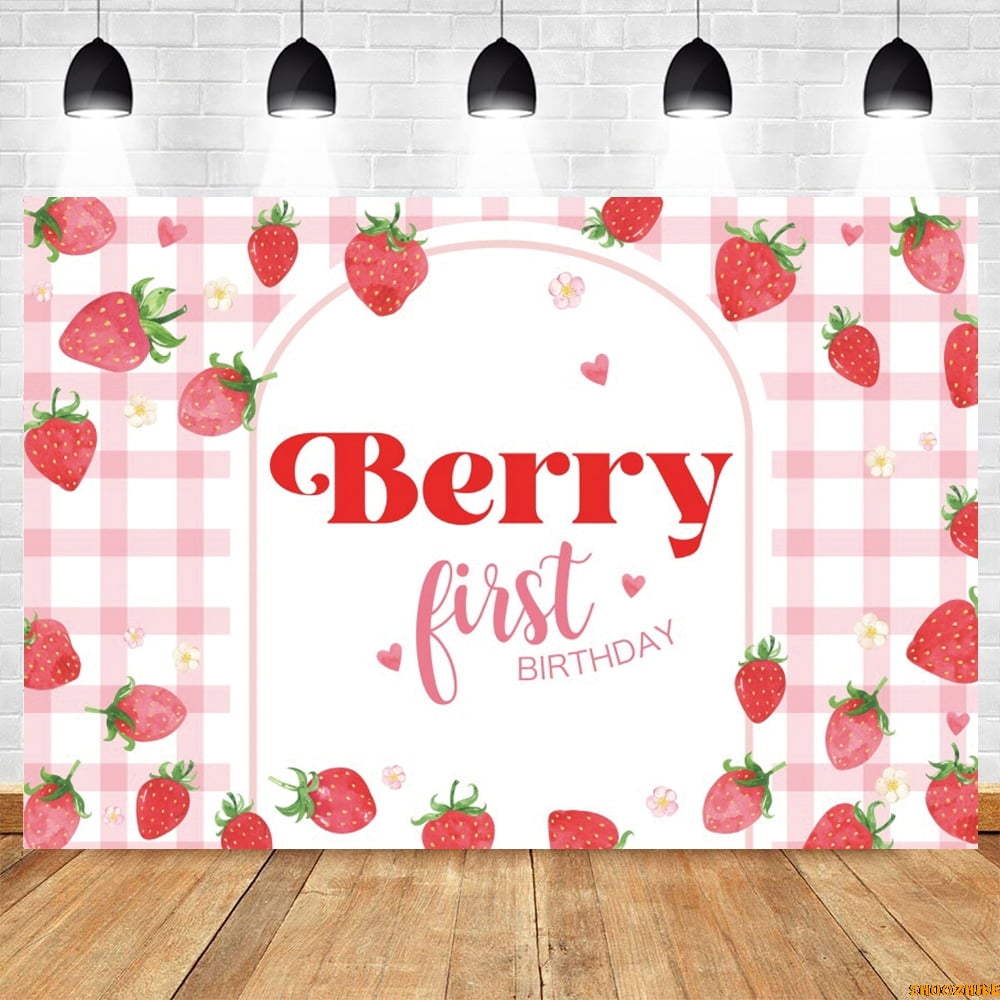 Fruit Strawberry Theme Birthday Party Backdrop Sweet Baby Shower Kids ...