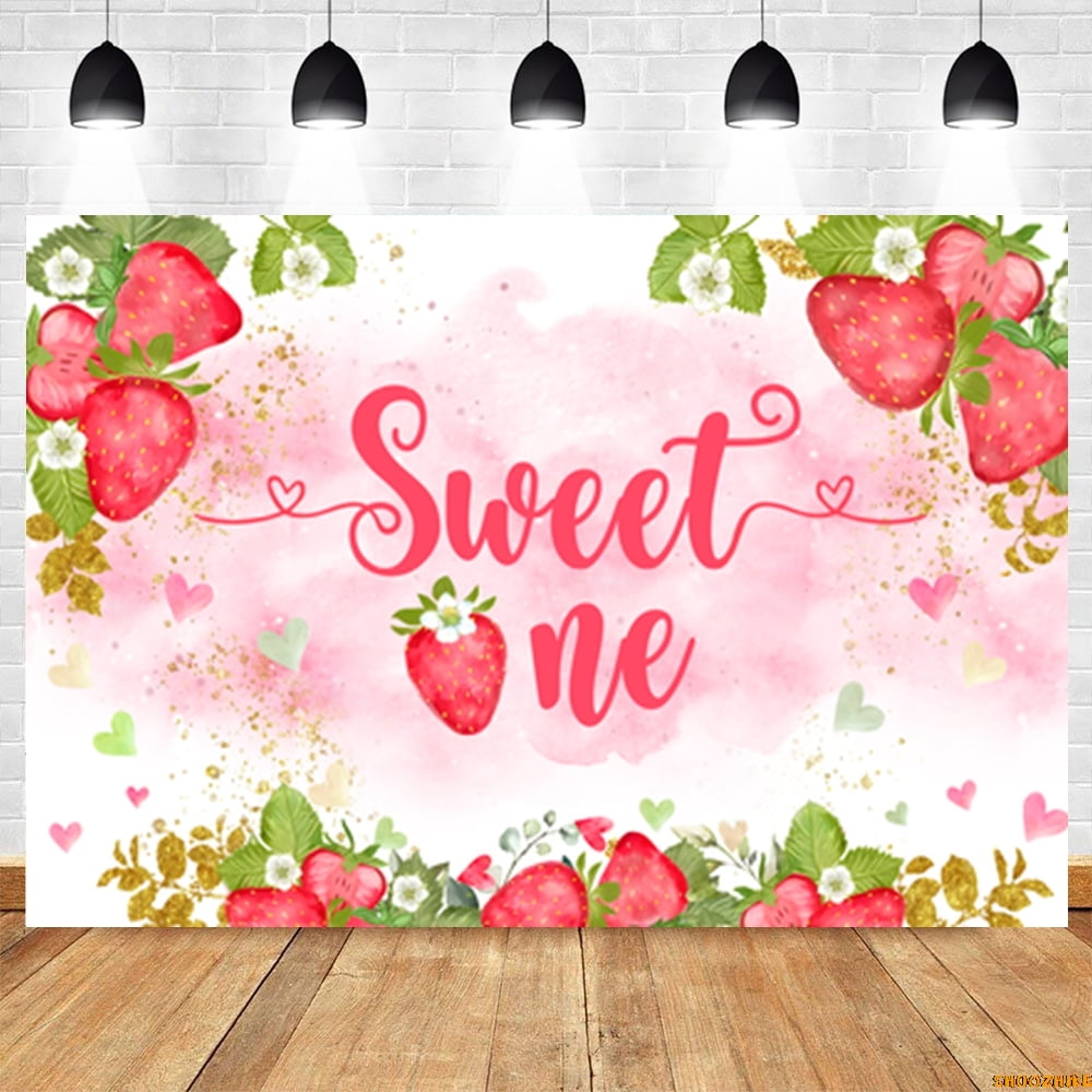 Fruit Strawberry Theme Birthday Party Backdrop Sweet Baby Shower Kids ...