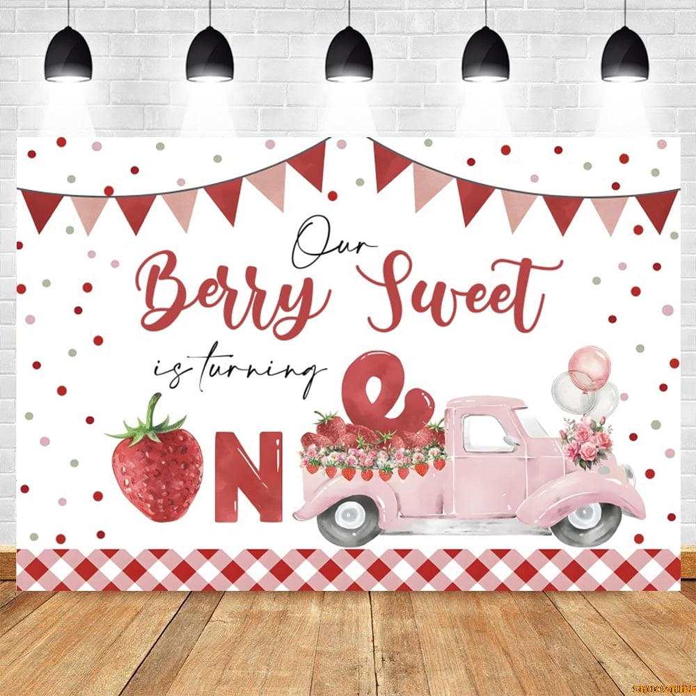 Fruit Strawberry Theme Birthday Party Backdrop Sweet Baby Shower Kids ...
