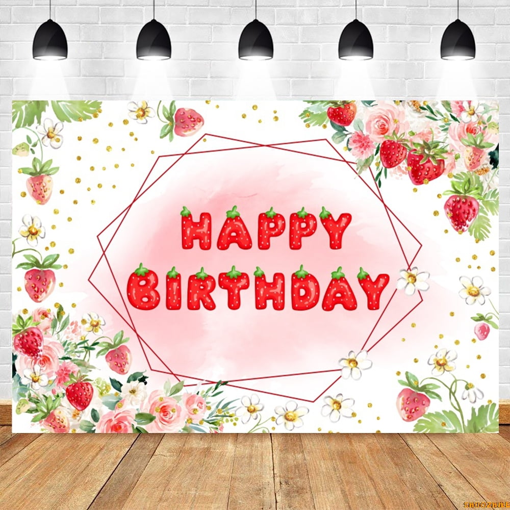 Fruit Strawberry Theme Birthday Party Backdrop Sweet Baby Shower Kids ...