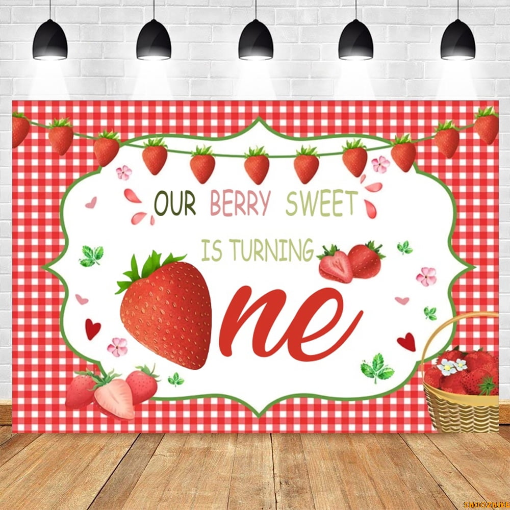 Fruit Strawberry Theme Birthday Party Backdrop Sweet Baby Shower Kids ...