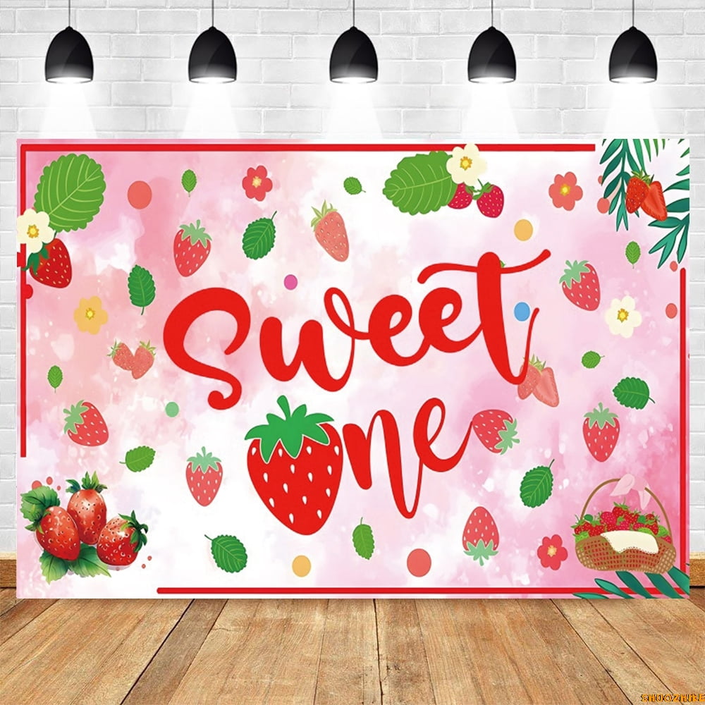Fruit Strawberry Theme Birthday Party Backdrop Sweet Baby Shower Kids ...