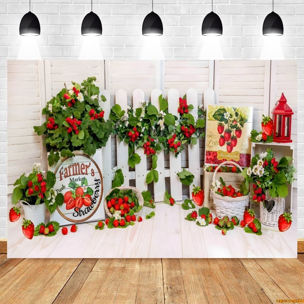 Fruit Strawberry Theme Birthday Party Backdrop Sweet Baby Shower Kids ...