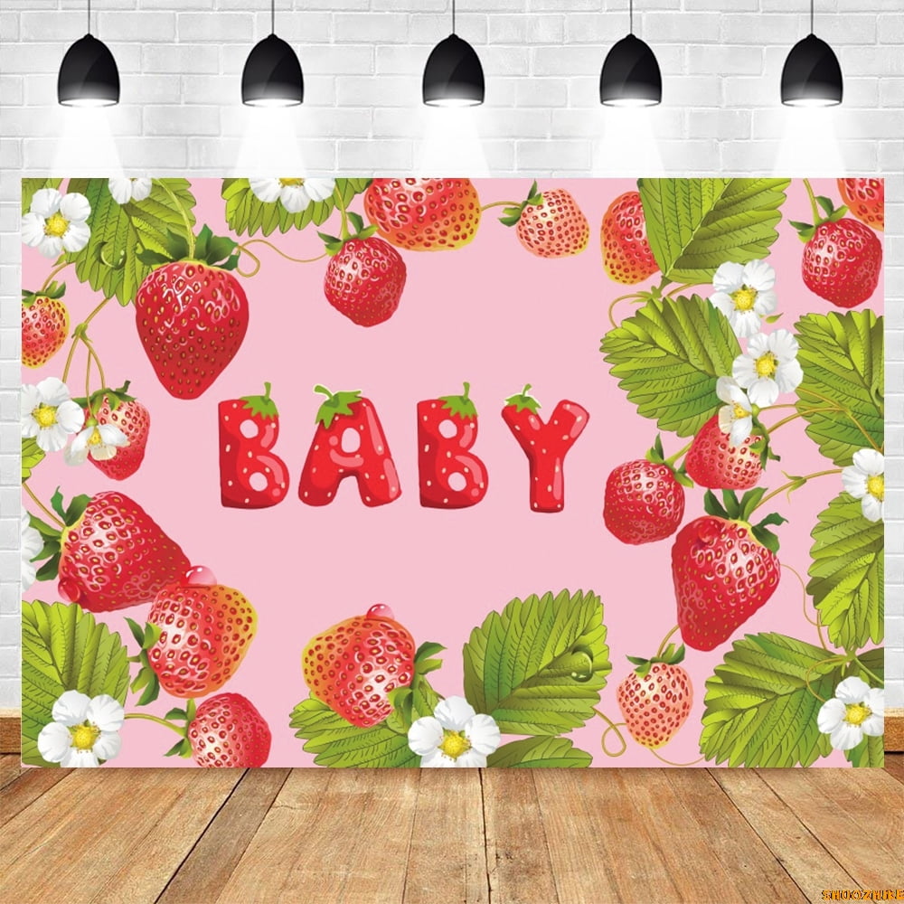 Fruit Strawberry Theme Birthday Party Backdrop Sweet Baby Shower Kids ...