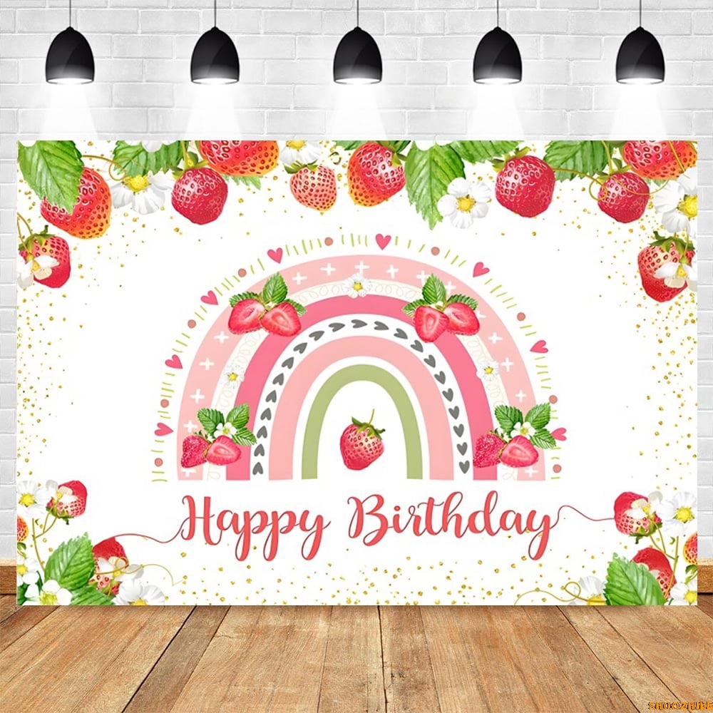 Fruit Strawberry Theme Birthday Party Backdrop Sweet Baby Shower Kids ...