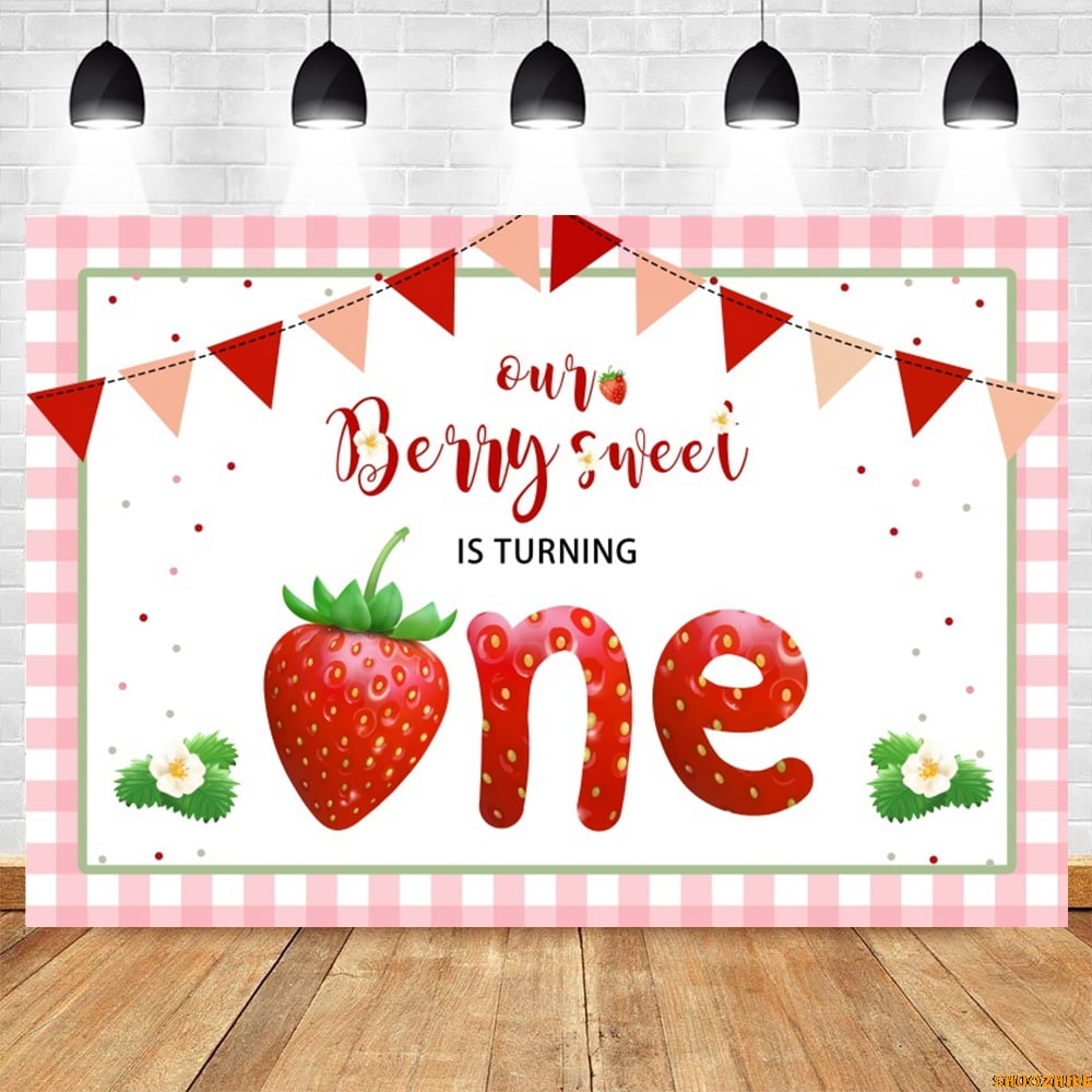 Fruit Strawberry Theme Birthday Party Backdrop Sweet Baby Shower Kids ...