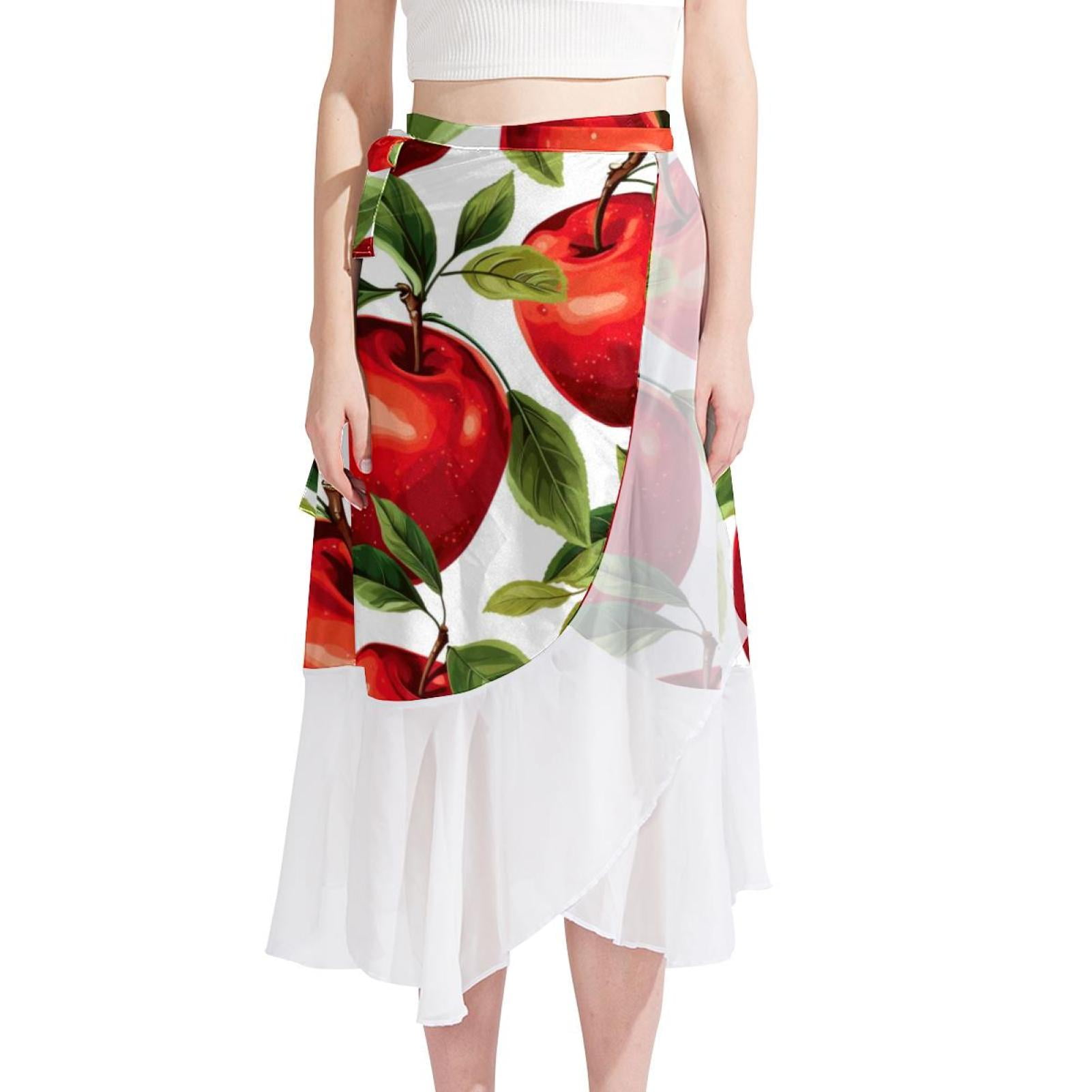 Fruit Stunning Chiffon Beach Skirt for Women - Beach Skirts for Summer ...