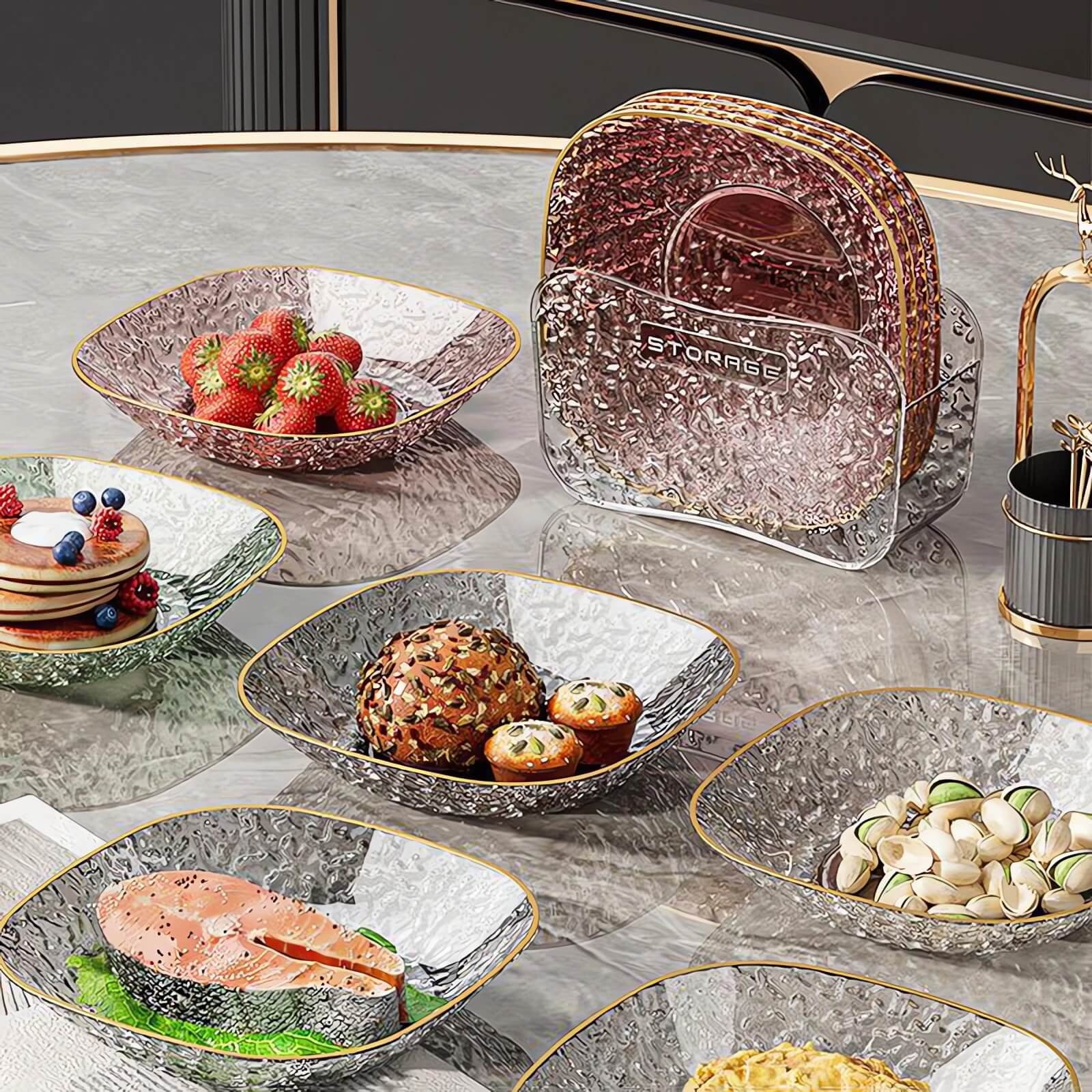 Fruit Style Snack Tray, Living Room Coffee Table Candy Tray, 4 Small ...