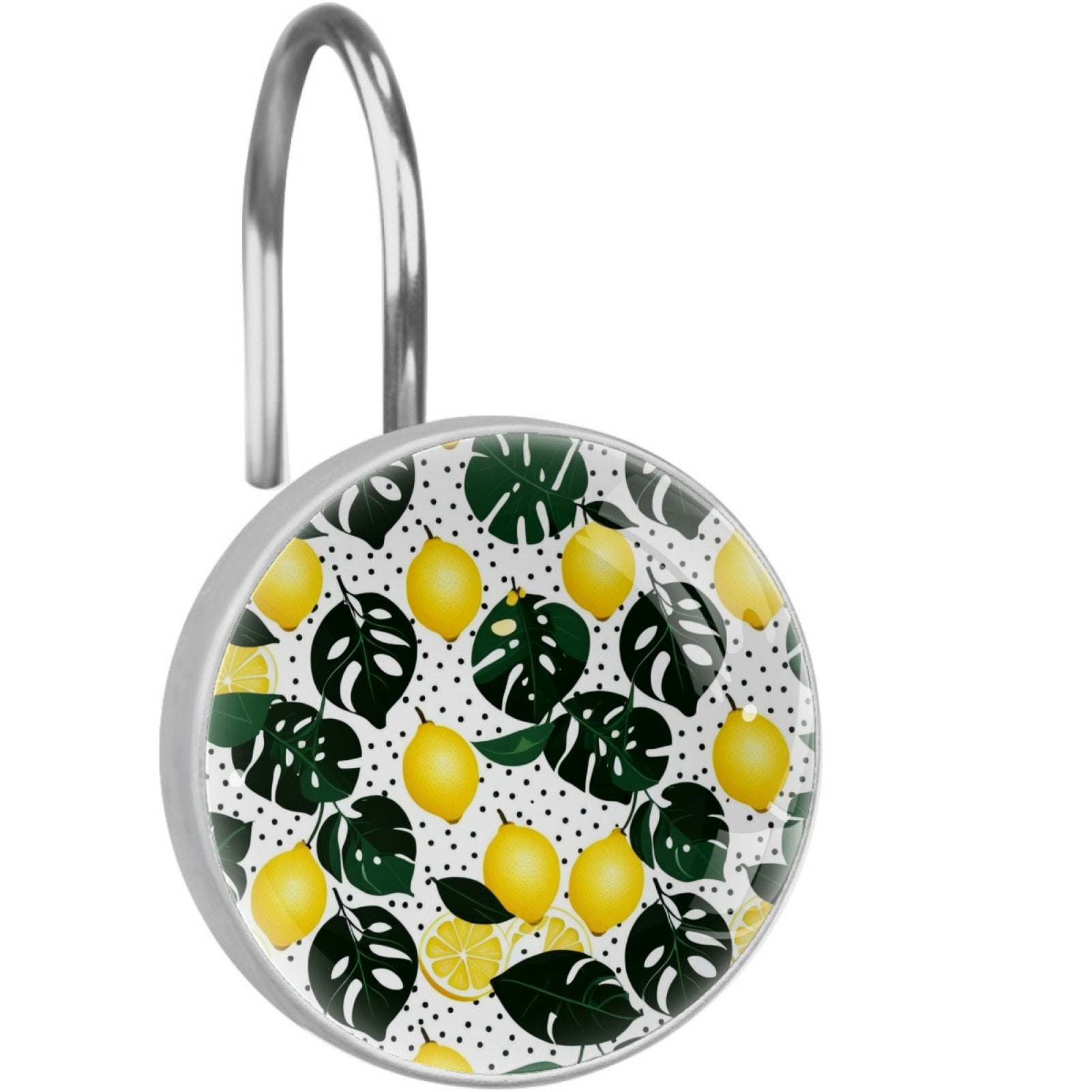 Fruit Summer Lemon Shower Curtain Hooks Rings, Set of 12 Rust Proof Rod ...