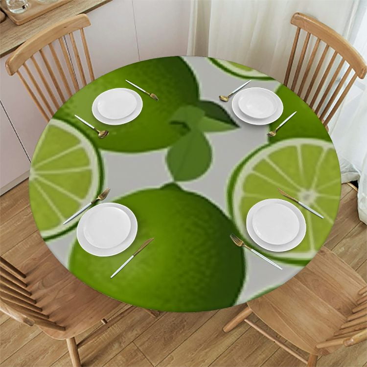 Fruit Summer Round Tablecloth with Fitted Table Cover Picnic Table ...