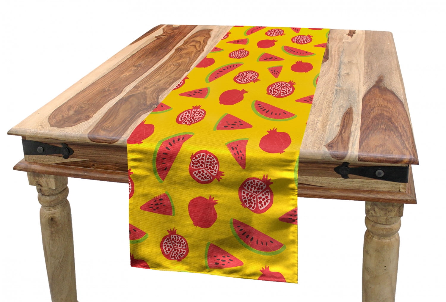 Fruit Table Runner, Modern Graphic Pattern of Summer Pomegranate and ...
